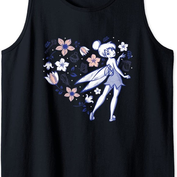 Tops | Disney Tinker Bell Storybook Heart Blue Tank Top | Poshmark
